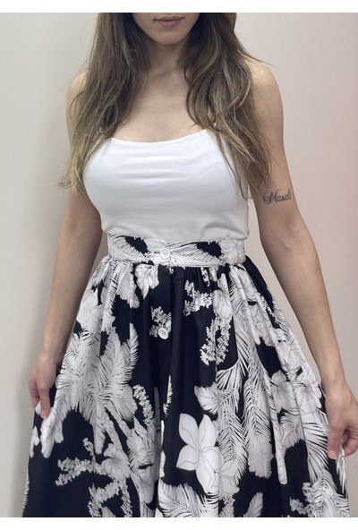 Black&Grace Dijital Baskılı Jessica Kumaş Etek