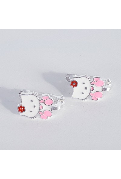 Magrib Magrib Sevimli Kedicik Hello Kiti Figürlü Gümüş Çocuk Küpesi