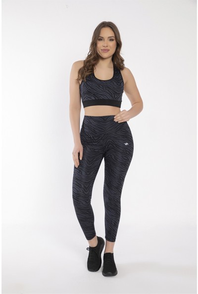 Crozwise Sports - Yüksek Bel Takım Büstiyerli Tayt - 3186-TK Crozwise Sports - Yüksek Bel Takım Büstiyerli Tayt - 3186-TK