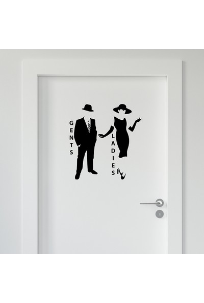 Dizayn All Bay Bayan Modern Wc Tuvalet Kapısı Sticker Etiket