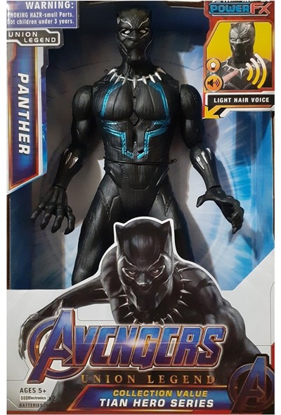 Avengers Union Legend Işıklı- Sesli Black Panther (Kara Panter) Karakteri