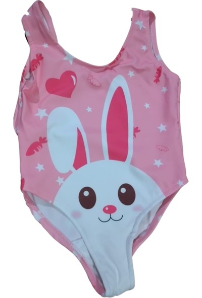 Serkon Tavşan Baskılı Pembe Kız Bebek-Çocuk Mayo Serkon Tavşan Baskılı Pembe Kız Bebek-Çocuk Mayo