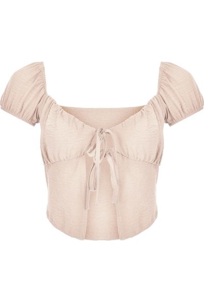 Fineapple Bej Bağlamalı Kelebek Bluz Fineapple Bej Bağlamalı Kelebek Bluz