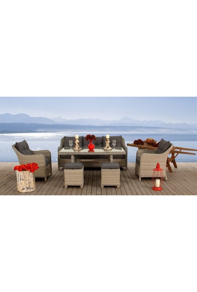 Romano Rattan Oturma Grubu Rmn 610, Krem