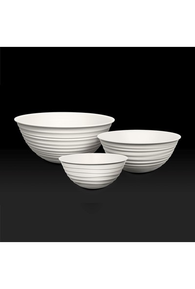 Mugiss Galaksi Desenli Kase 3lü Set 3lt 2lt 1lt Beyaz