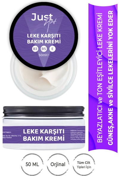 Just Art Leke Karşıtı Bakım Kremi