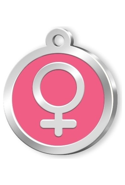 Mineli Kadın Sembol Desenli Künye Pembe Mineli Kadın Sembol Desenli Künye Pembe