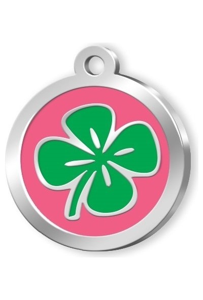 Mineli Seri Yonca Desenli Künye Pembe Mineli Seri Yonca Desenli Künye Pembe