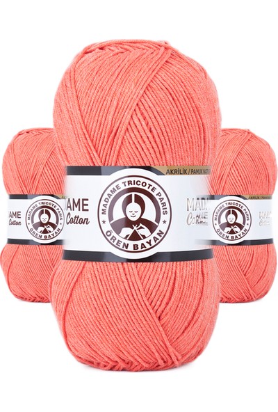 Ören Bayan 3 Adet Madame Cotton El Örgü Ipi Yünü 100 gr 038 Turuncu Ören Bayan 3 Adet Madame Cotton El Örgü Ipi Yünü 100 gr 038 Turuncu