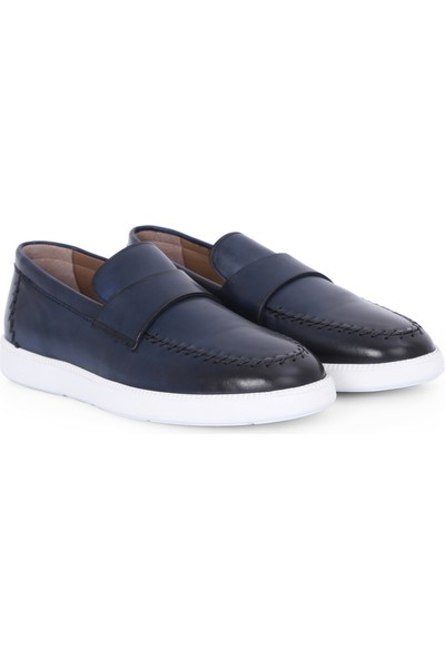 Vlonı 284-04 Lacivert Deri Erkek Sneaker