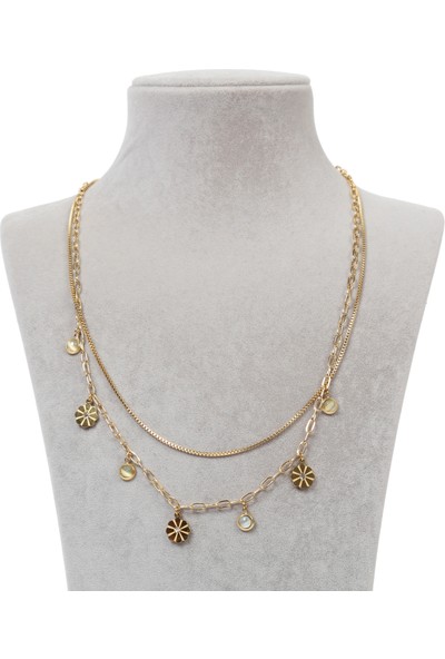 Tokahane Bijuteri Tokahane Papatya Zincir Çelik Kadın Kolye