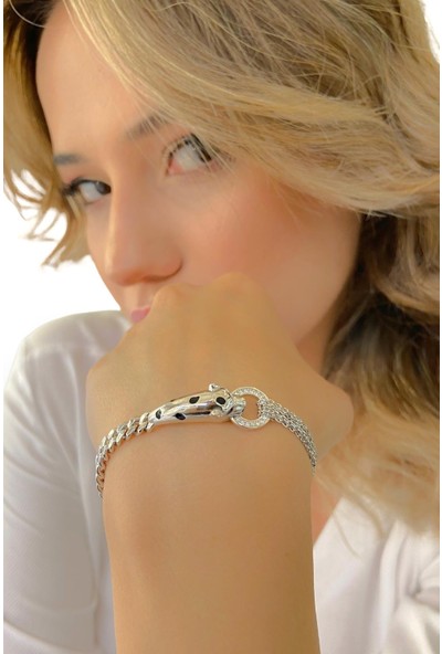 MaGümüş 925 Gümüş Vip Kalite Panter Bileklik