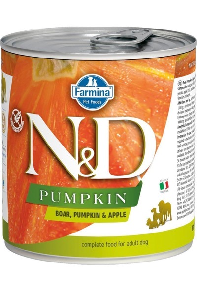 N&D Nd Pumpkin Balkabaklı Tahılsız Yaban Domuzu ve Elmalı Yetişkin Köpek Konservesi 285 gr