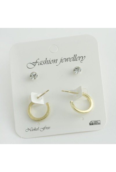 Strongart 4'lü Ezme Halka Küpe (1,5 Cm)