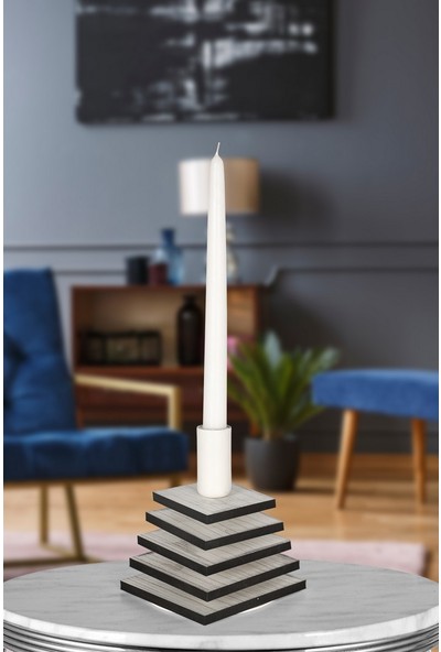 Begüsa Adil Ahşap Mumluk Akça Kare Begüsa Adil Ahşap Mumluk Akça Kare