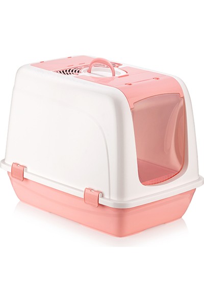Miko Pet Mikopet Büyük Kapalı Kedi Tuvaleti Pembe Miko Pet Mikopet Büyük Kapalı Kedi Tuvaleti Pembe