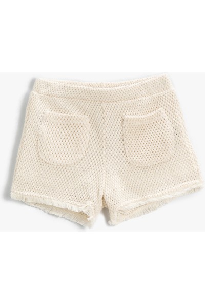 Koton Mini Şort Dokuma Püsküllü Cepli Koton Mini Şort Dokuma Püsküllü Cepli