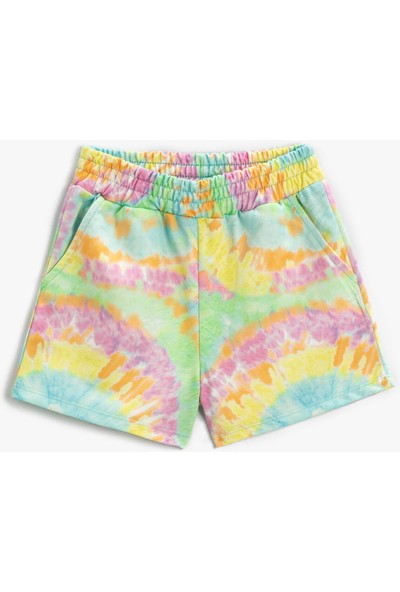 Koton Renkli Şort Batik Desenli Cepli Diz Üstü