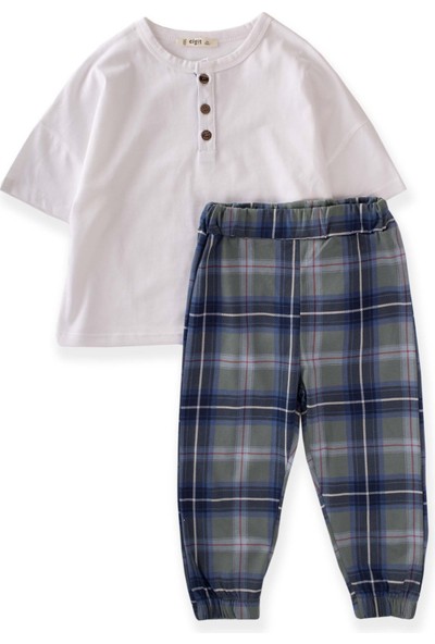 Cigit Ekose Pantolonlu Takım 3-8 Yaş Ekru Cigit Ekose Pantolonlu Takım 3-8 Yaş Ekru