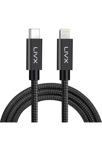 Livx 18W Type C To Lightning Hızlı Data ve Şarj Kablosu 1.8 Metre Siyah BLT-TL18WM Livx 18W Type C To Lightning Hızlı Data ve Şarj Kablosu 1.8 Metre Siyah BLT-TL18WM