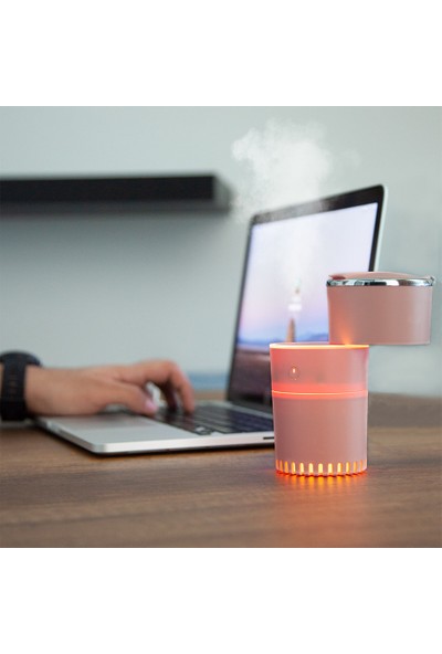 Lisinya Lattice Ortam Nemlendirme ve Dezenfektan Buhar Makinesi (Pembe) USB