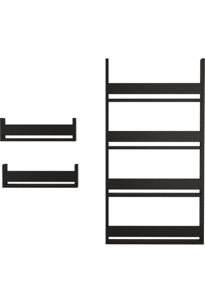 Sanal Mobilya Montessori Çok Amaçlı Kitaplık Larex Siyah