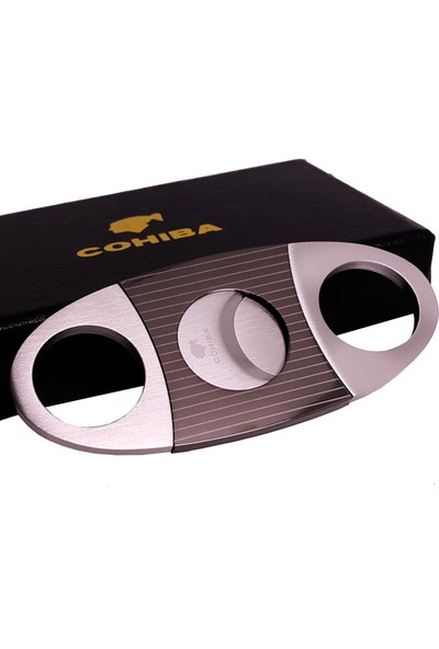 Cohiba Siyah Çizgili Çelik Puro Makası HU10 Cohiba Siyah Çizgili Çelik Puro Makası HU10