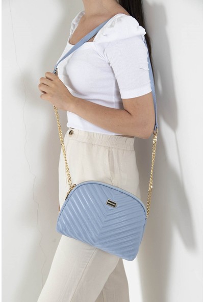 Silver & Polo Silver Polo Mavi Iki Bölmeli Kadın Çapraz Çanta SP1037