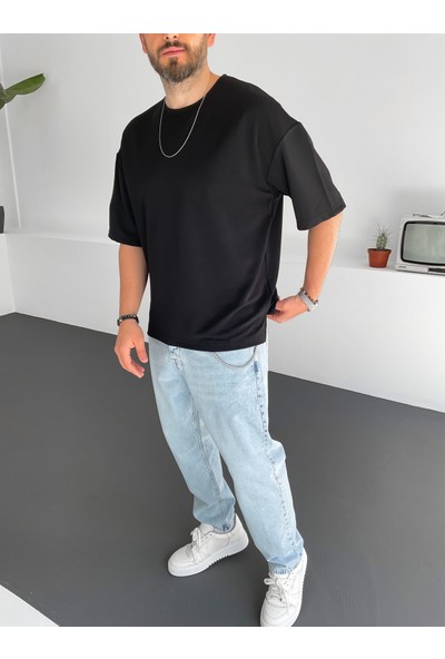 Bybasicman Siyah Dökümlü T-Shirt C-1547