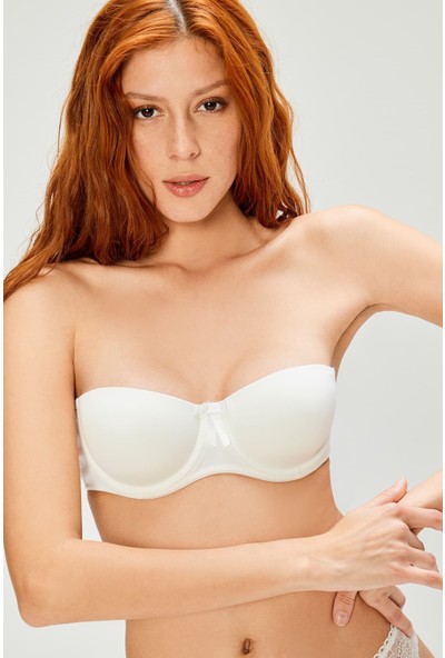 Cansoy Desteksiz Straplez Ekru Sütyen Cansoy Desteksiz Straplez Ekru Sütyen