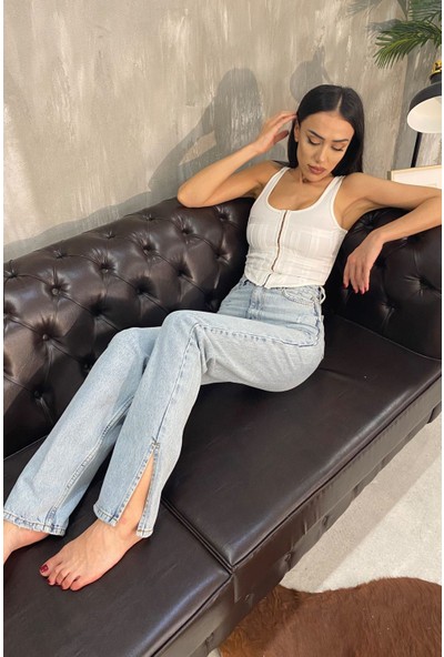 Lime Moda Yırtmaçlı Jean Pantolon-Antrasit Lime Moda Yırtmaçlı Jean Pantolon-Antrasit