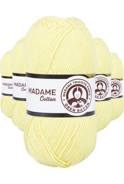 Ören Bayan 5 Adet Madame Cotton El Örgü Ipi Yünü 100 gr 006 Açık Sarı Ören Bayan 5 Adet Madame Cotton El Örgü Ipi Yünü 100 gr 006 Açık Sarı
