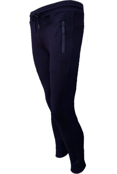 Slim Fit Lacivert Sweat Pantolon Bantlı Slim Fit Lacivert Sweat Pantolon Bantlı