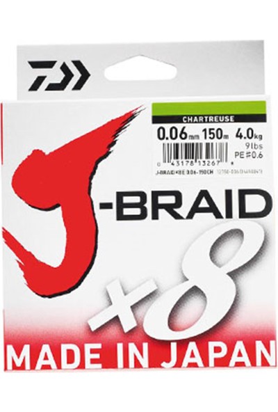 Daiwa Jbraid 8b Chartreuse 150M Ip Misina (12750020) Daiwa Jbraid 8b Chartreuse 150M Ip Misina (12750020)