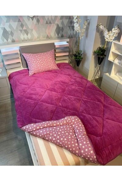 Babylee Çift Taraflı Pufidik Welsoft Yorgan (Tek Kişilik Mürdüm-Pembe) Babylee Çift Taraflı Pufidik Welsoft Yorgan (Tek Kişilik Mürdüm-Pembe)