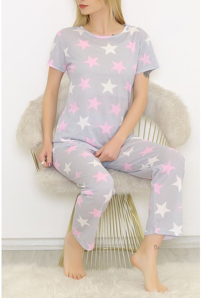Bns Butik Baskılı Pijama Takımı Fümepembe - 9085.1287.