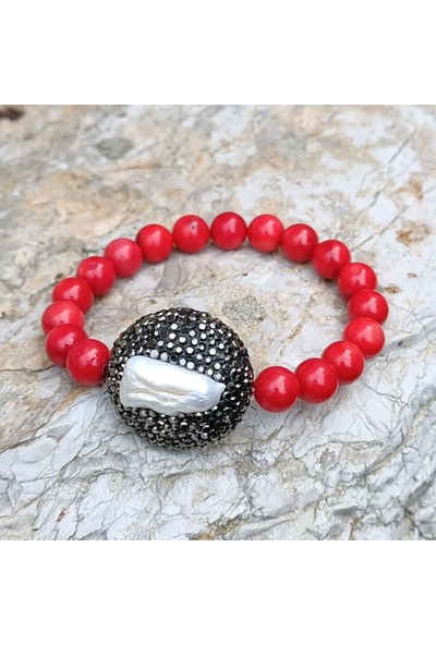 Optimoon Mercan Markazit Detay Bileklik