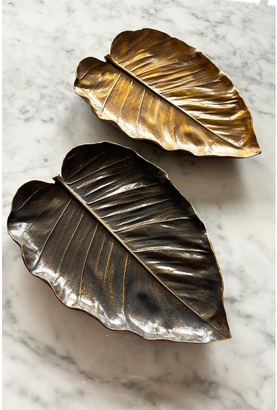 Dedo Dekoratif Obje 2'li Dekoratif Yaprak Tabak Seti Dedo Dekoratif Obje 2'li Dekoratif Yaprak Tabak Seti