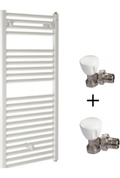 Eca 50/110 Düz Beyaz Havlupan ve 2 Adet Beyaz Havlupan Vanası Eca 50/110 Düz Beyaz Havlupan ve 2 Adet Beyaz Havlupan Vanası