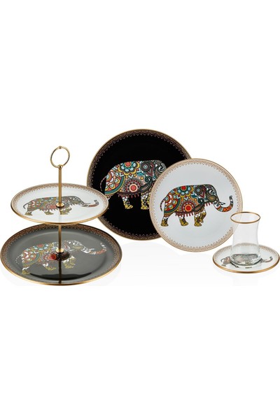 Bernardo Fil Desenli 25 Parça Çay Seti - BSG12 Bernardo Fil Desenli 25 Parça Çay Seti - BSG12