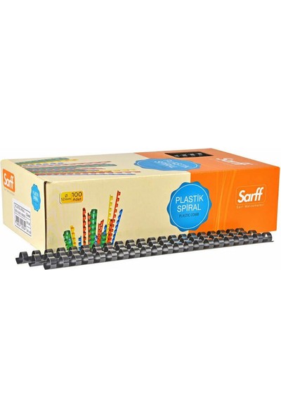 Sarff 12MM.SİYAH Delux Plastik Spiral Kutu (100ADET)
