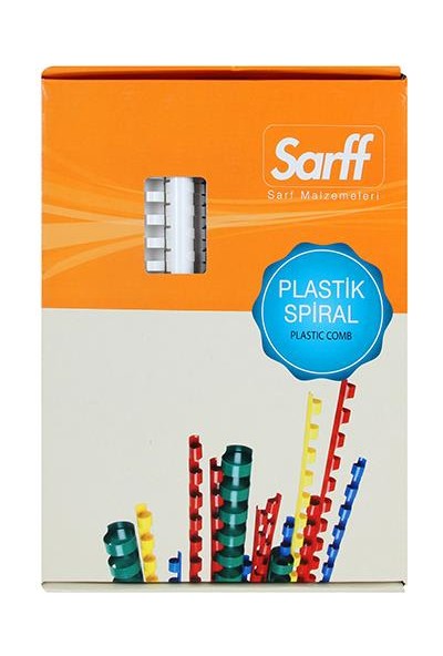 Sarff 18 mm Beyaz Delux Plastik Spiral Kutu 100 Adet Sarff 18 mm Beyaz Delux Plastik Spiral Kutu 100 Adet