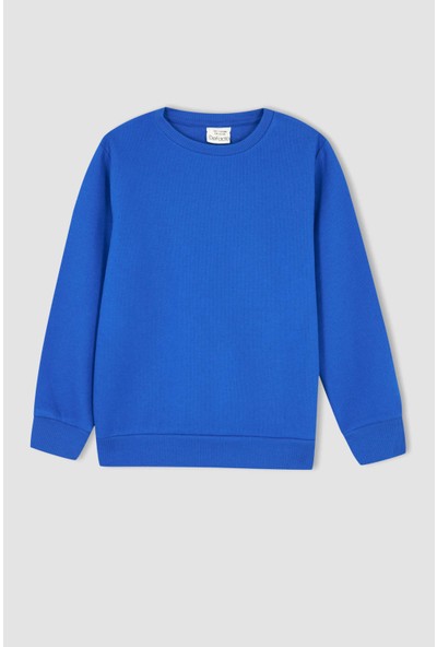 DeFacto Erkek Çocuk Regular Fit Okula Dönüş Bisiklet Yaka Selanik Kumaş Sweatshirt L0311A622AU DeFacto Erkek Çocuk Regular Fit Okula Dönüş Bisiklet Yaka Selanik Kumaş Sweatshirt L0311A622AU