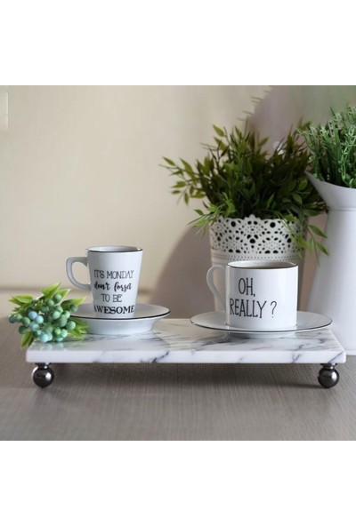 Akayev Mermer Leylak 30 x 20 cm Füme Boncuk Ayak Sunum Tabağı