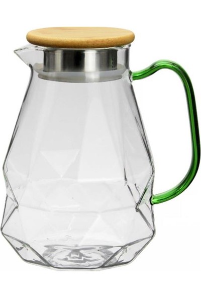 Balsa Bambu Kapaklı Cam Sürahi 1500 ml Balsa Bambu Kapaklı Cam Sürahi 1500 ml