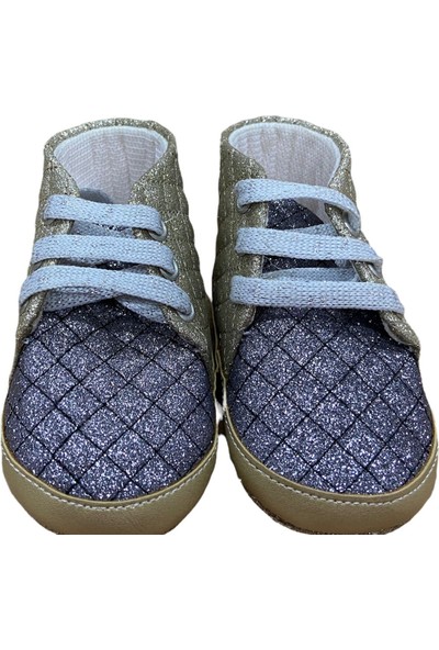 Sarı Gri Simli Ilk Adım Ayakkabısı