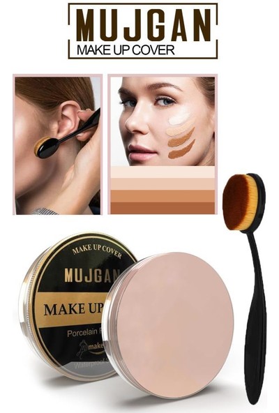 Mujgan Make Up Cover Porselen Kapatıcı + Klasik Kaşık Fırça Mujgan Make Up Cover Porselen Kapatıcı + Klasik Kaşık Fırça