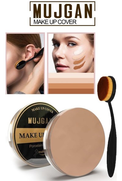 Mujgan Make Up Cover Porselen Kapatıcı + Klasik Kaşık Fırça Mujgan Make Up Cover Porselen Kapatıcı + Klasik Kaşık Fırça
