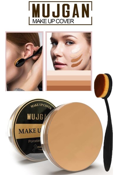 Mujgan Make Up Cover Porselen Kapatıcı + Klasik Kaşık Fırça Mujgan Make Up Cover Porselen Kapatıcı + Klasik Kaşık Fırça