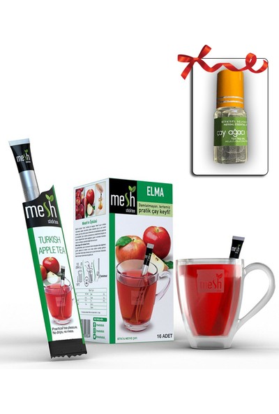 Mesh Stick Elma Çayı 16'lı + Essavera Çay Ağacı Yağı 3 ml Mesh Stick Elma Çayı 16'lı + Essavera Çay Ağacı Yağı 3 ml